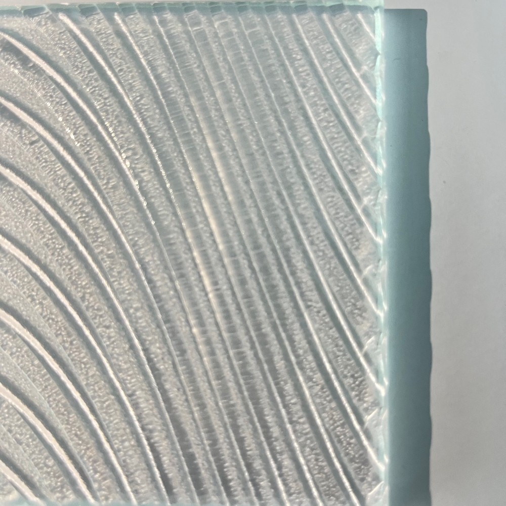 White Transparent Textured Patterned Glass Wall Partition For Decoration