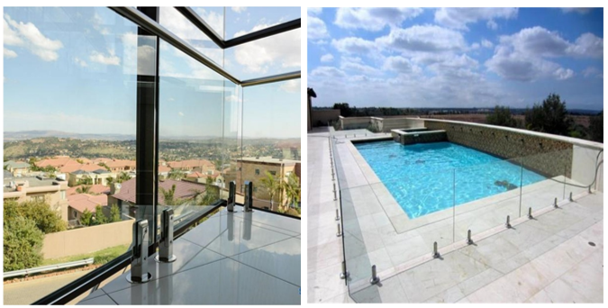 12mm Laminated Glass Railing Tempered Swimming Pool Glass Fence